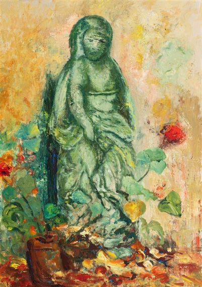 René Charles Bellanger | Statue et fleurs | MutualArt