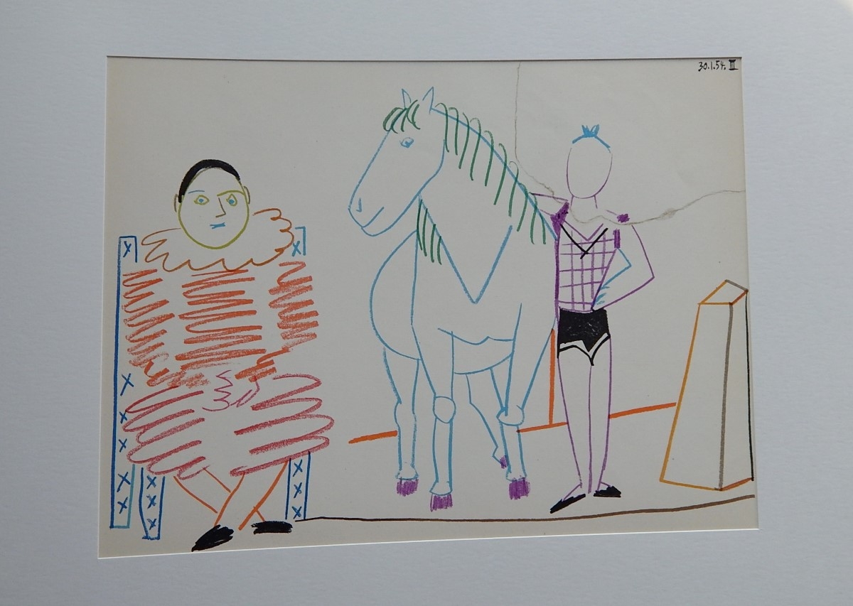 Pablo Picasso | Circus rider and clown (1954) | MutualArt