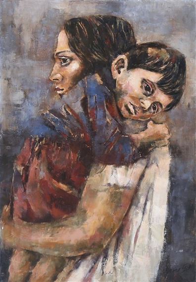 Moshe Gat | Mexican mother and child (1968) | MutualArt