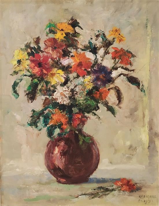 Robert Rosenberg | Flowers in a brown vase | MutualArt