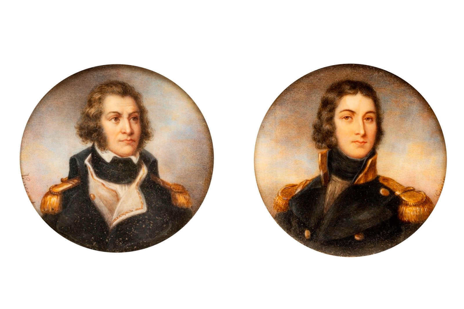 French School, 19th Century | Two works : Portrait présumé du général ...