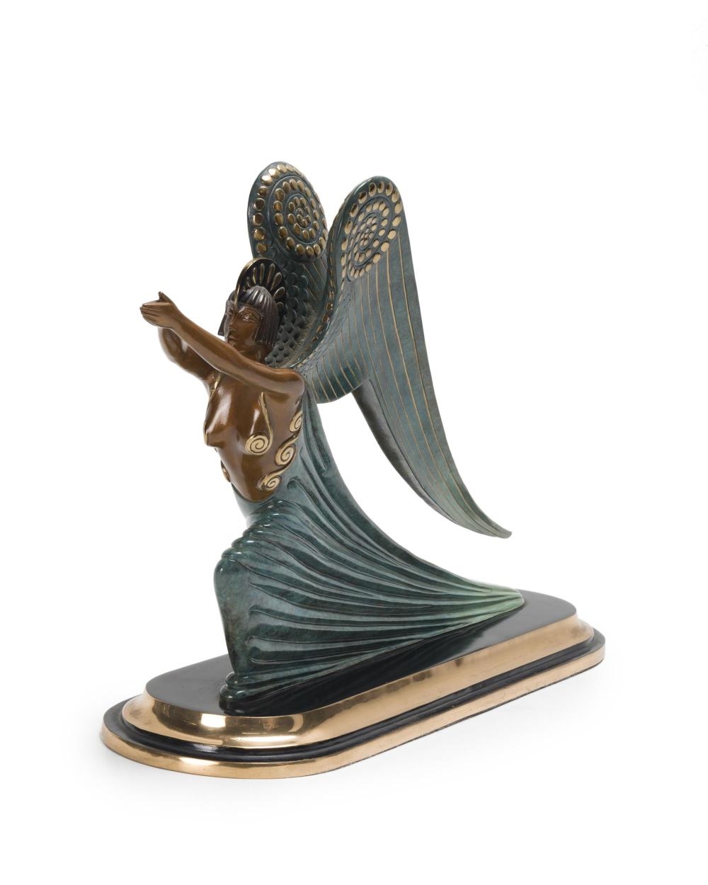 Erté | Angel, inclined female figure with arms outstretched in prayer ...