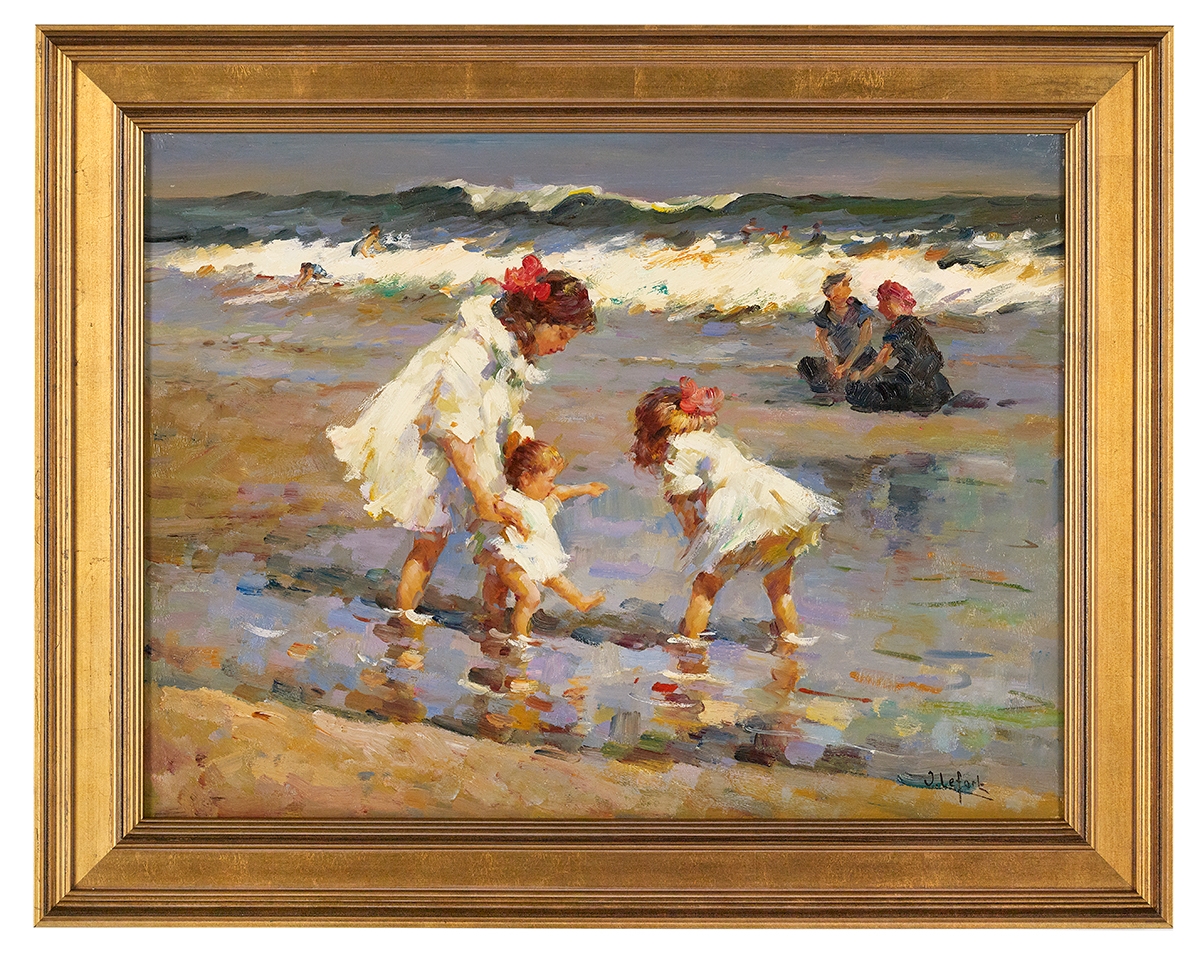 Jean Lefort | Children Playing on the Beach | MutualArt