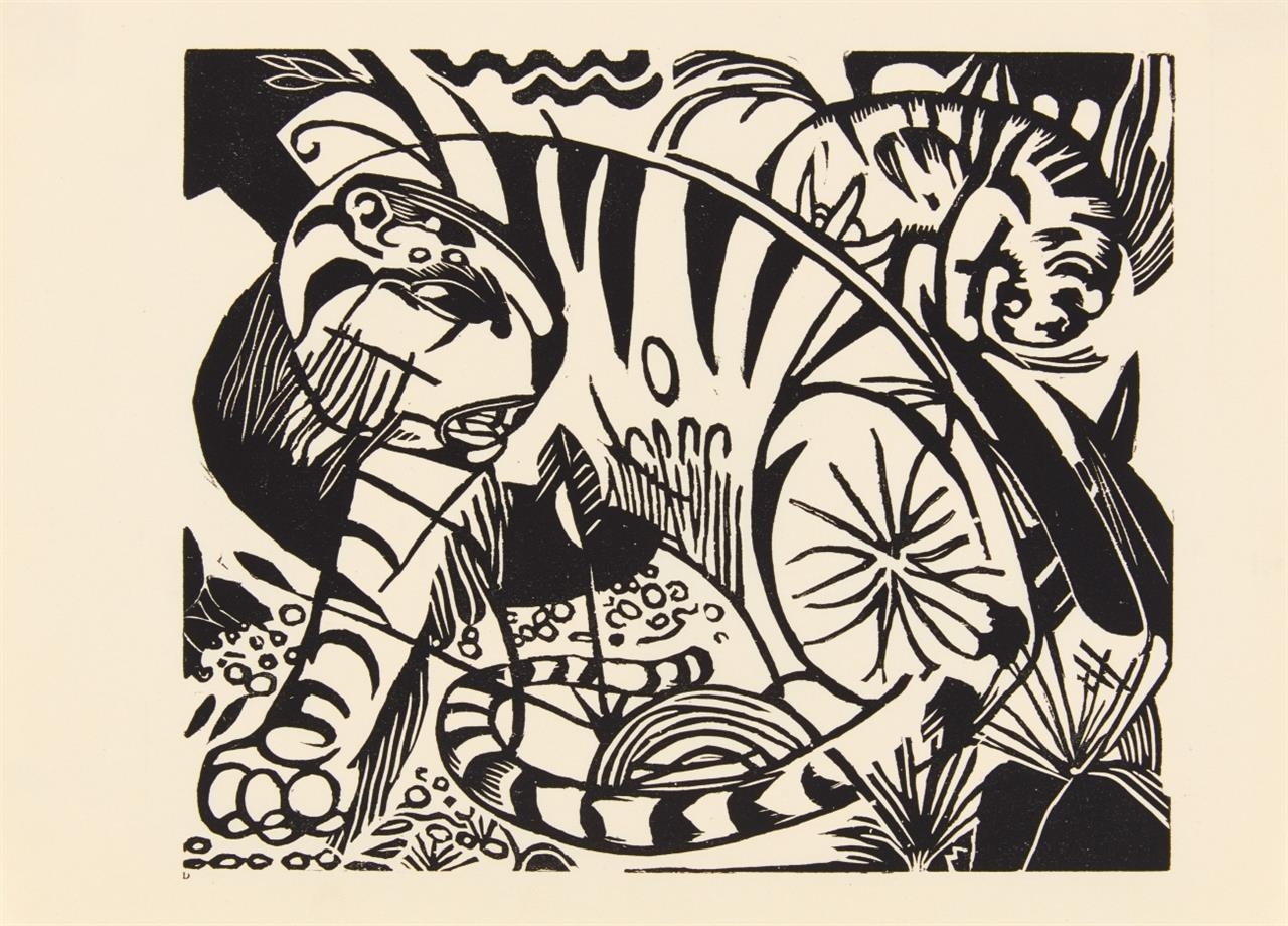 Franz Marc | Two Works: TIERLEGENDE 1912; TIGER 1912 (1912) | MutualArt
