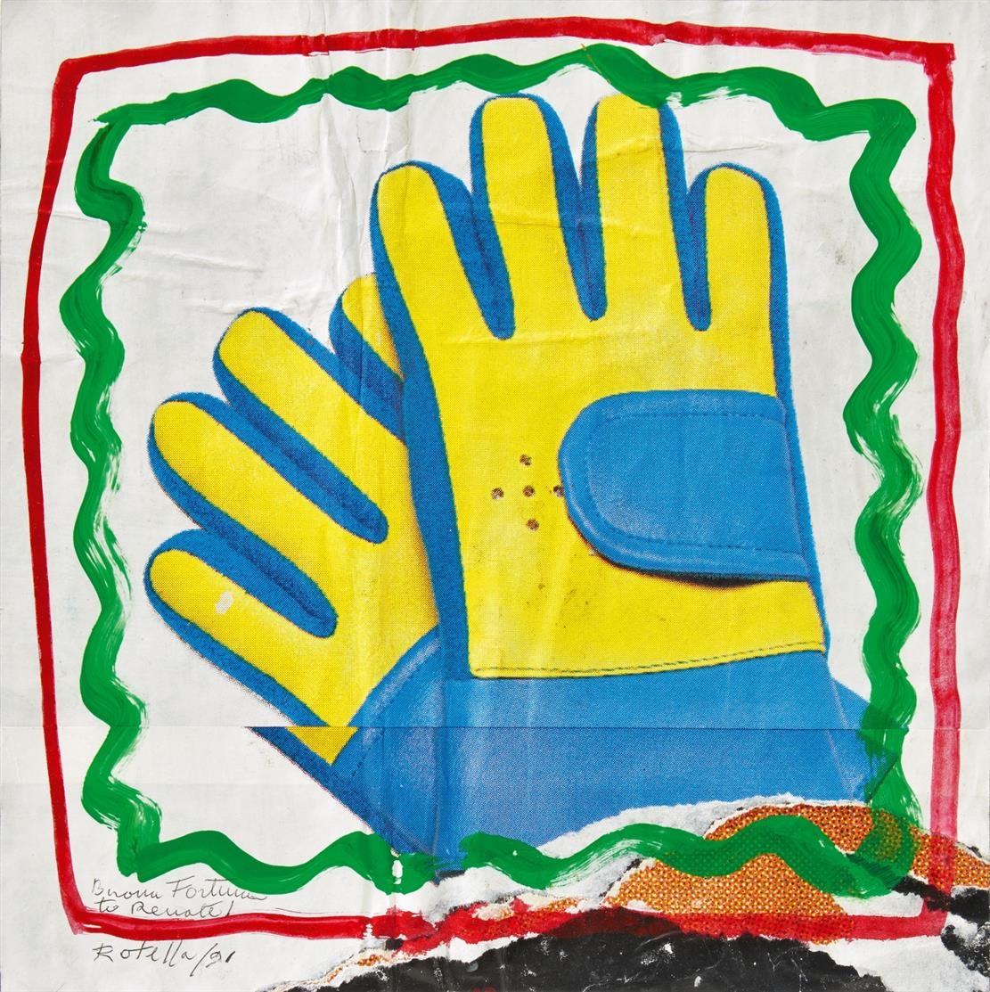 Mimmo Rotella | Untitled (2 HANDS) (1991) | MutualArt