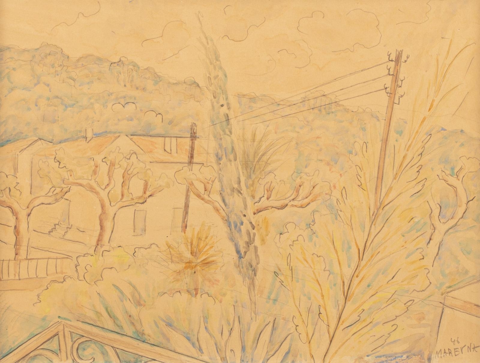 Marie Vorobieff Marevna | Paysage (1946) | MutualArt
