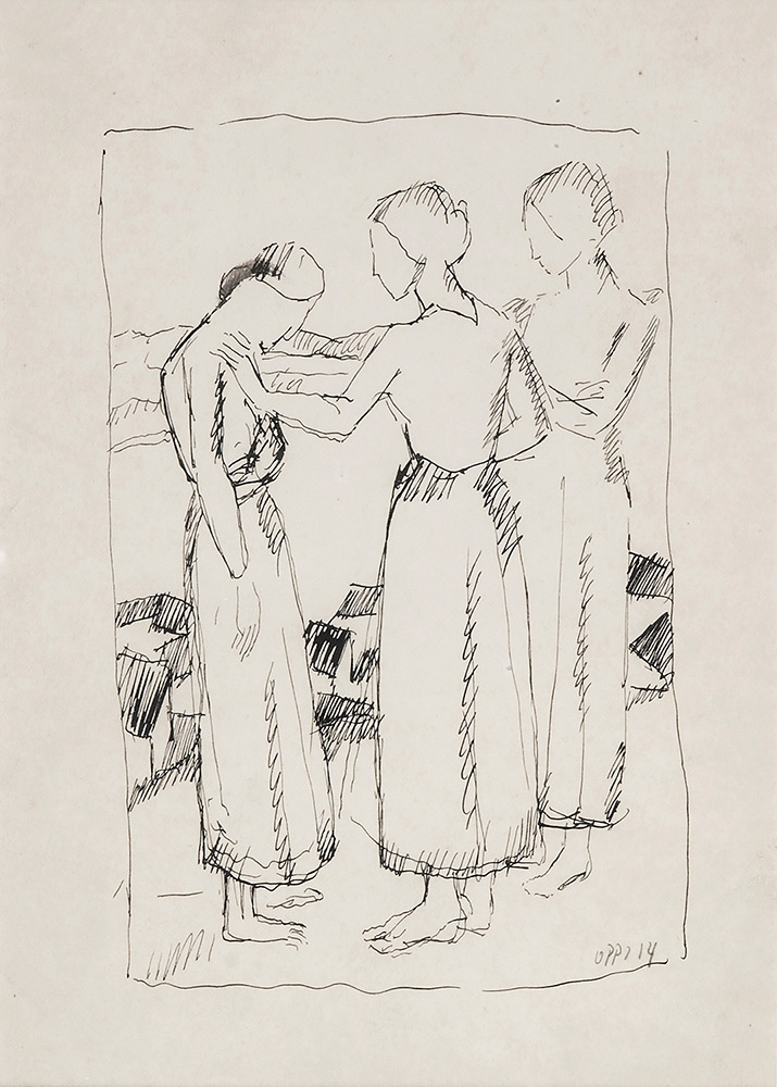 Ubaldo Oppi | Three women (1914) | MutualArt