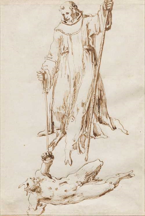 Italian School, 17th Century | Saint Dominic defeats the devil. | MutualArt