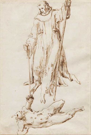 Italian School, 17th Century | Saint Dominic defeats the devil. | MutualArt