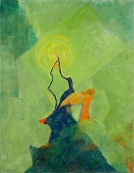 Joseph Lacasse | Composition abstraite en rouge, orange et jaune ...