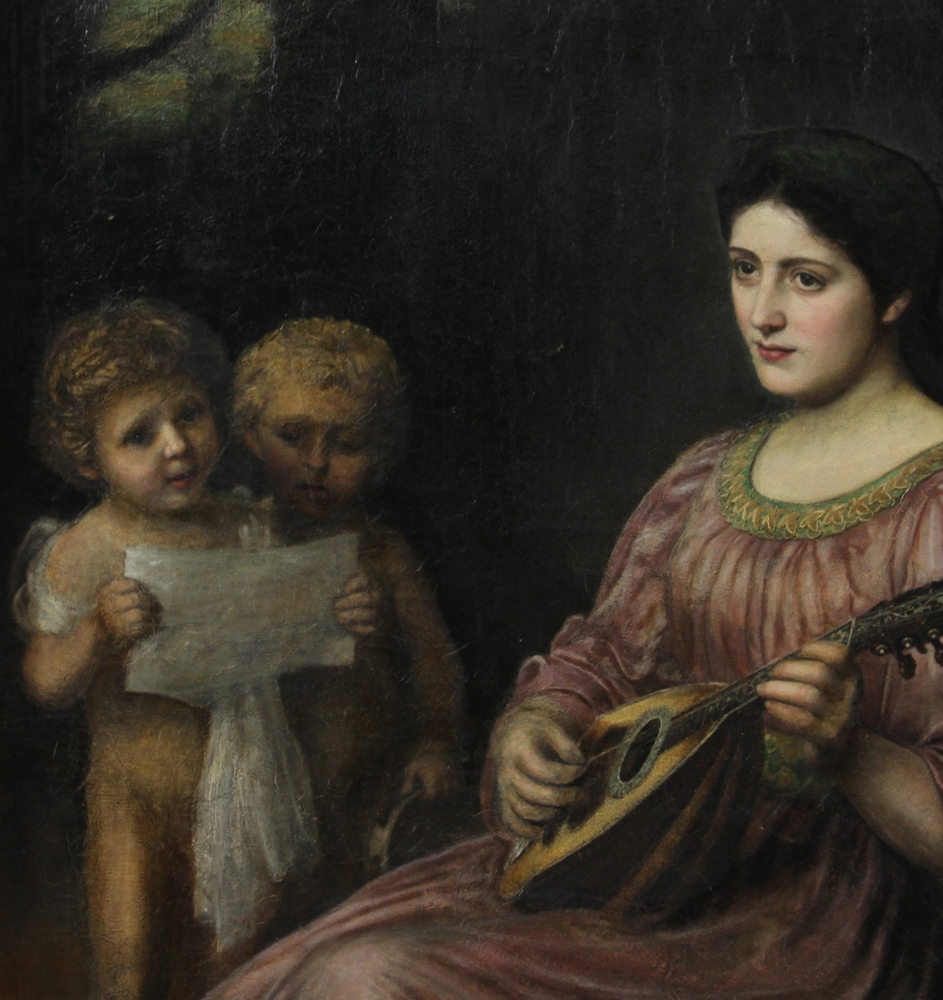 Dante Gabriel Rossetti | Woman playing mandolin with children and ...