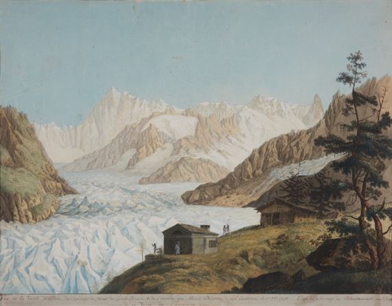 Carl Ludwig Hackert | Vue de la mer de glace et de l'Hôpital de Blair ...