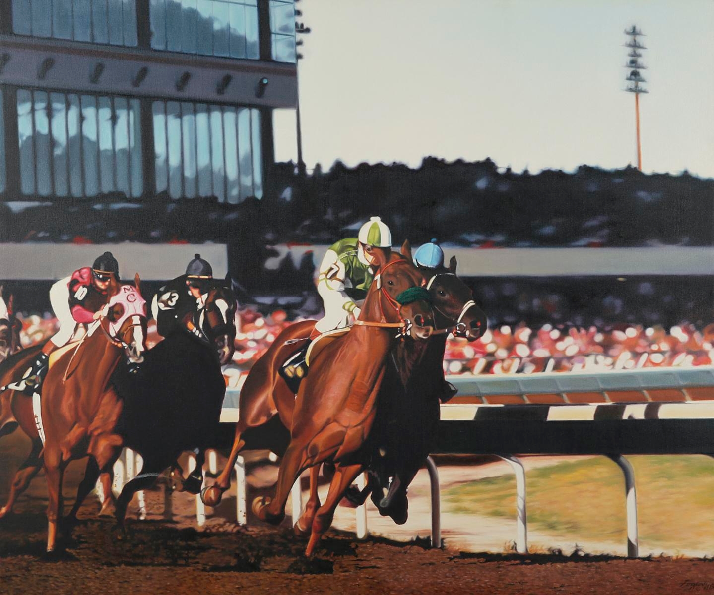 Terrence Fogarty | Clubhouse Turn at Canterbury Downs (1986) | MutualArt