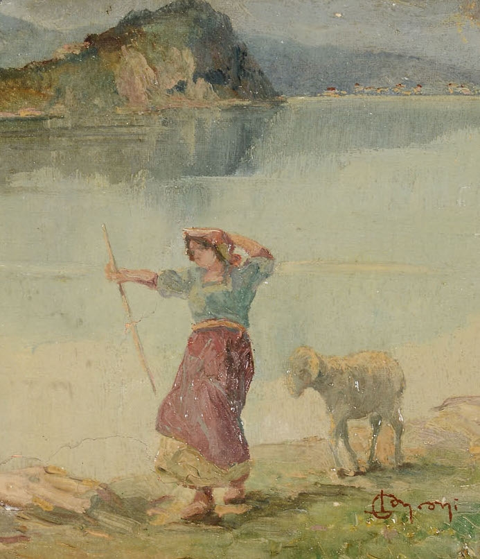 Luigi Conconi | Pastorella sul lago Maggiore | MutualArt