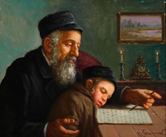 Konstanty Szewczenko | A Rabbi teaching a tired student (2009) | MutualArt