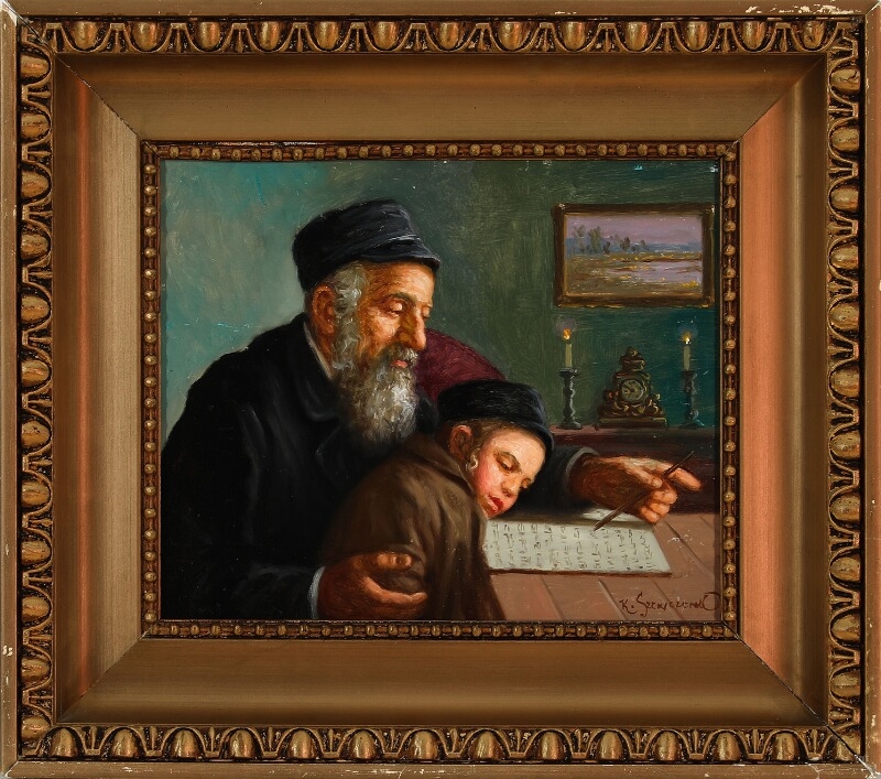 Konstanty Szewczenko | A Rabbi teaching a tired student (2009) | MutualArt