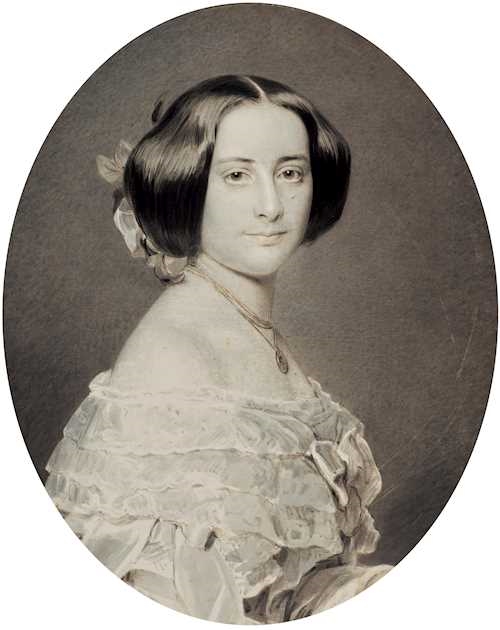 Hermann Winterhalter | A lot of three female portraits: 1 A woman with ...