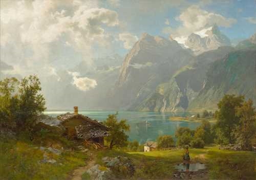 August Wilhelm Leu | Glacier in a Fjord (1871) | MutualArt