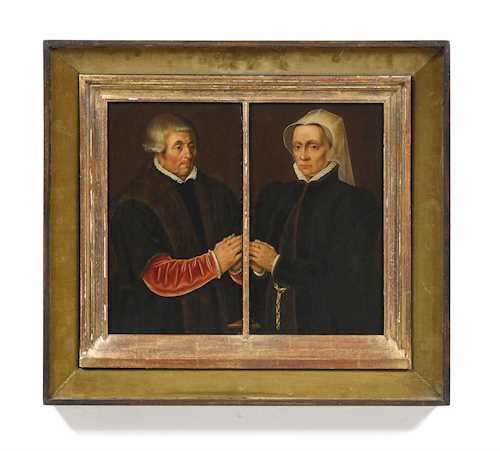 Dutch School, 16th Century | Two donor portraits. (Altar wings) | MutualArt
