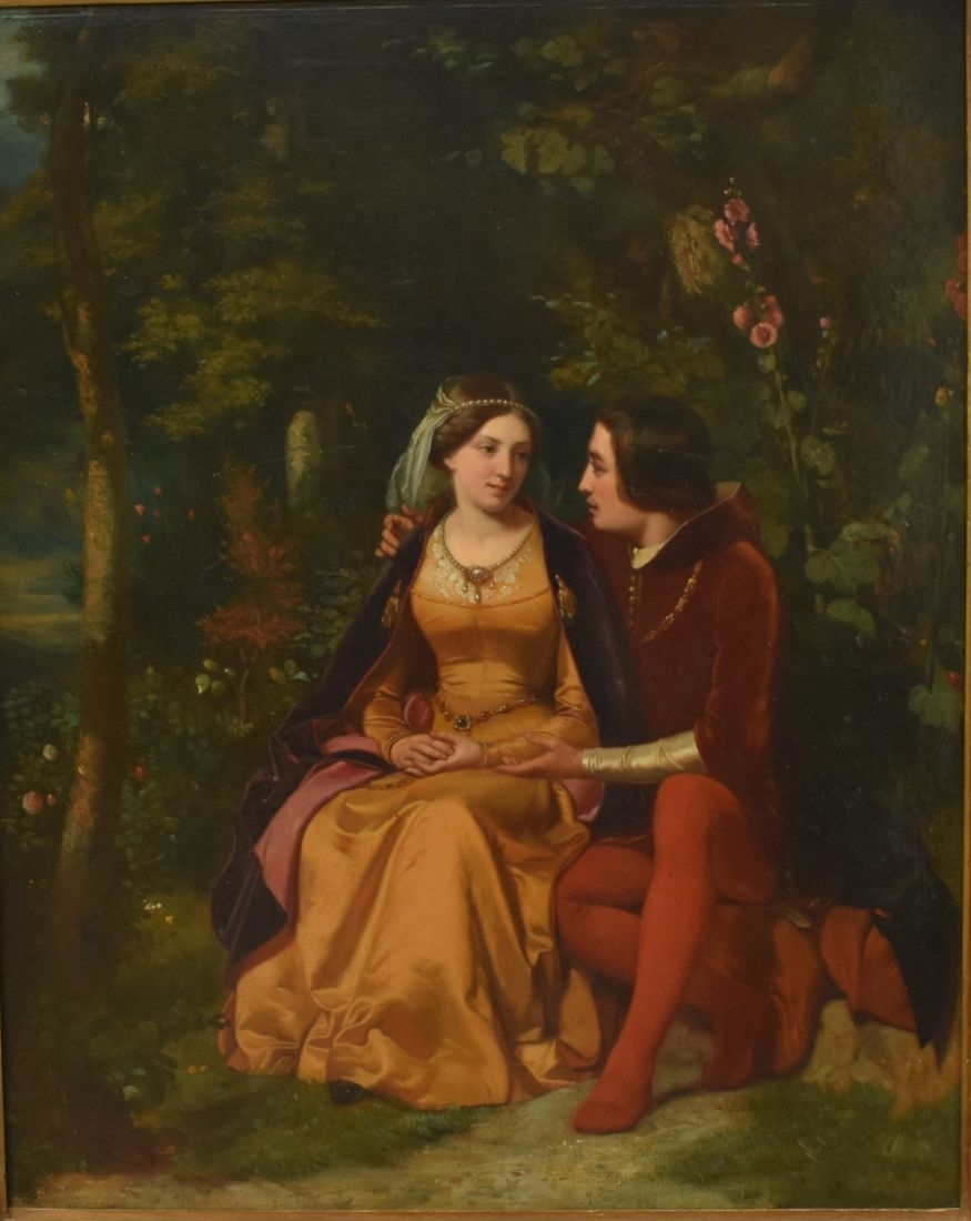 Jean-Marie Oscar Gue | Mother and daughter with a little songbird ...