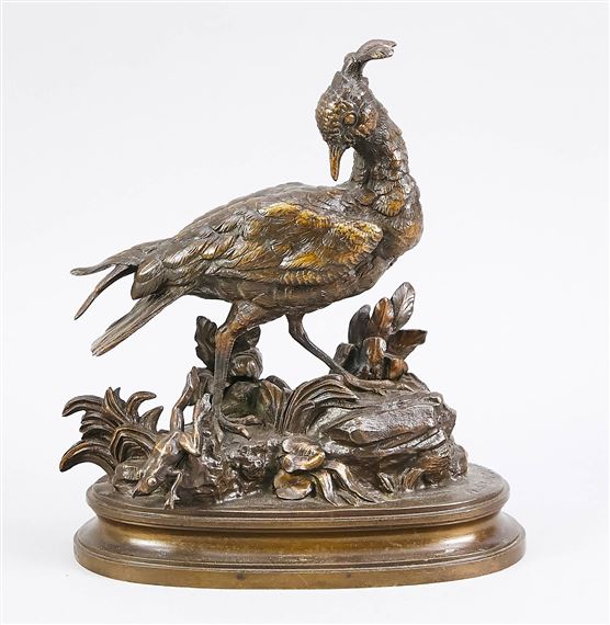 Henri Emile Adrien Trodoux | Lapwing Looks After a Frog that Escapes ...