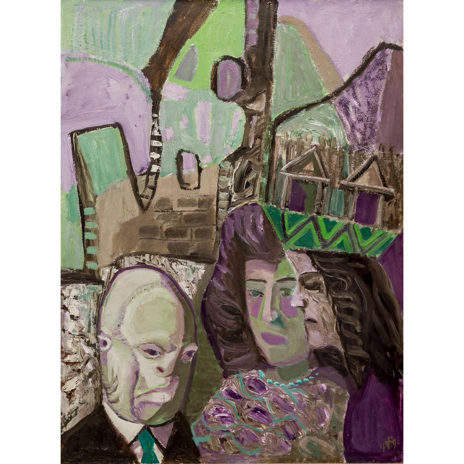 Otto Dix | Man and two women (1949) | MutualArt