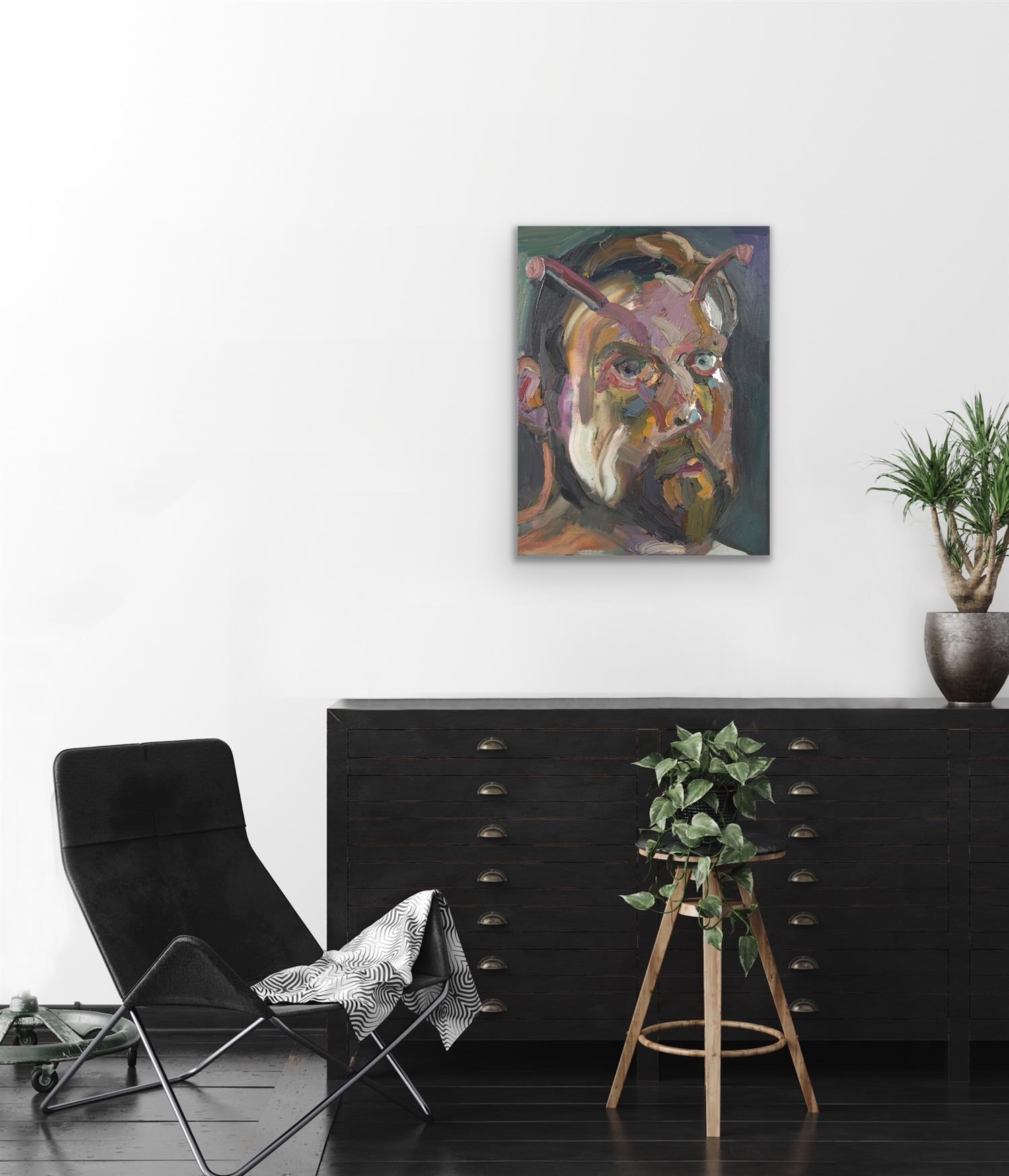 Ben Quilty | Self Portrait (Paris Riot) (2014) | MutualArt