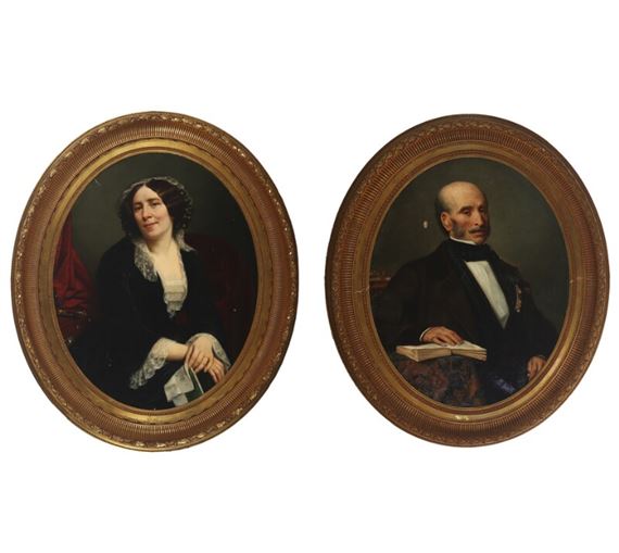 Félix Joseph‏ Barrias | A pair of portraits probably depicting the ...