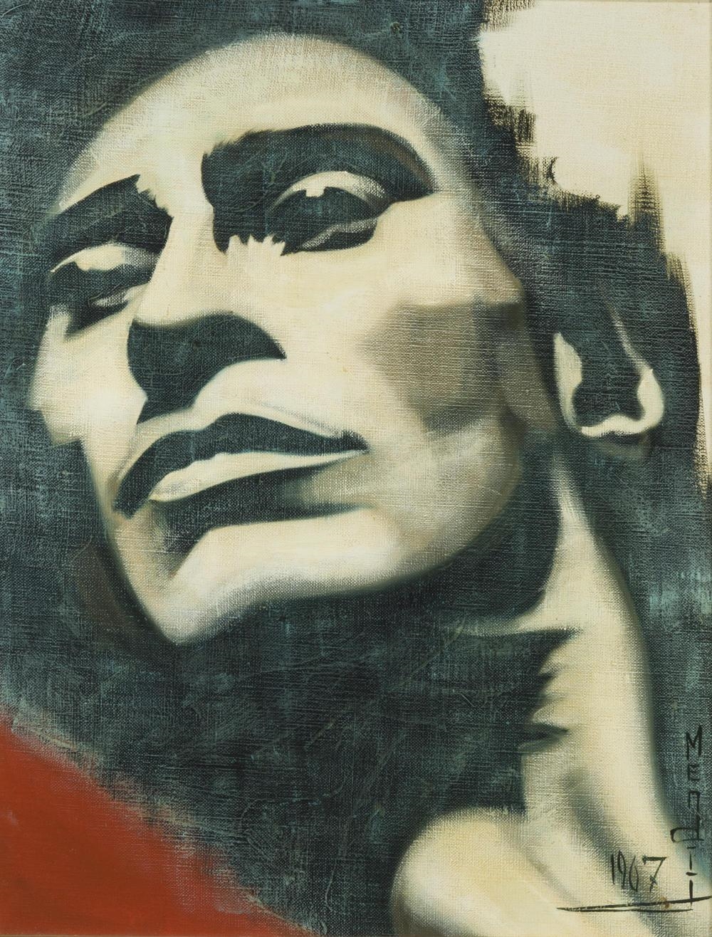 Mendij | Strong male face portrait (1967) | MutualArt