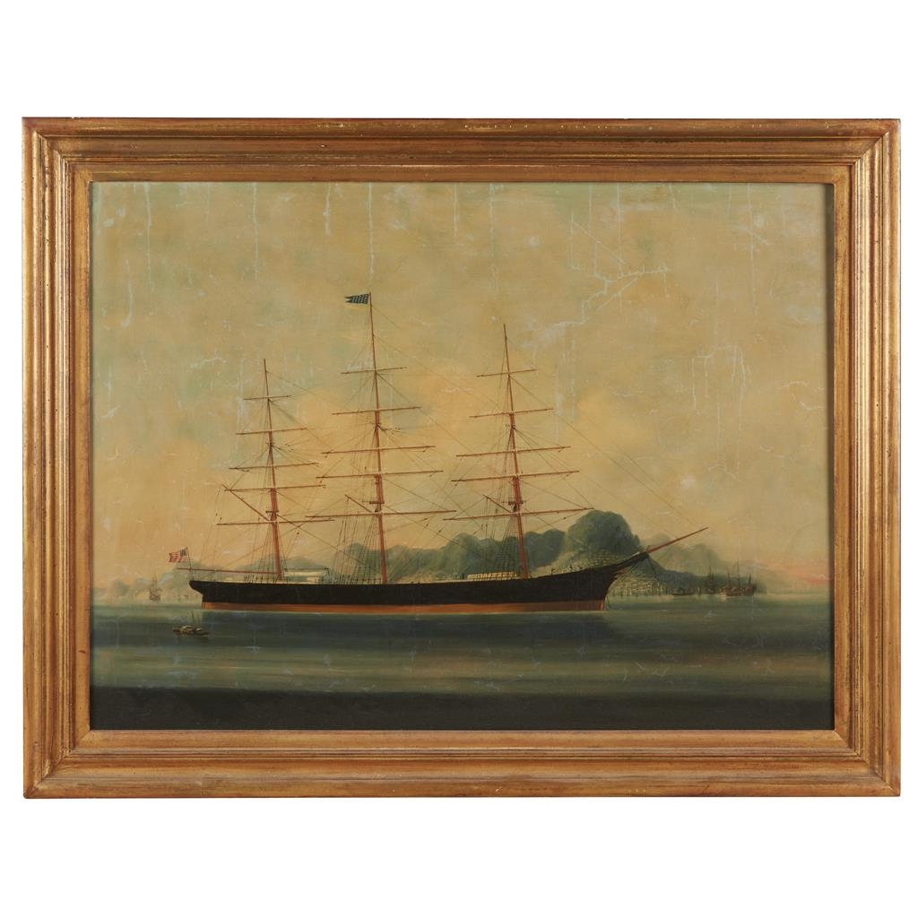 Chinese School, 19th Century | Clipper Ship in Hong Kong Harbor (19th ...