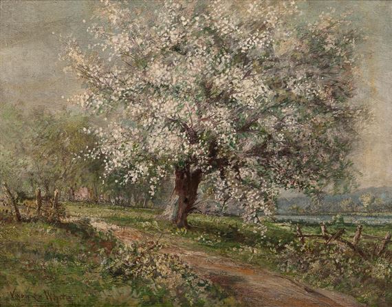 Verner Moore White | Landscape with Flowering Trees | MutualArt
