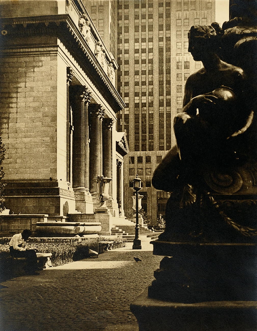 Drahomir Joseph Ruzicka | Wall Street with Abraham Lincoln Statue, New ...