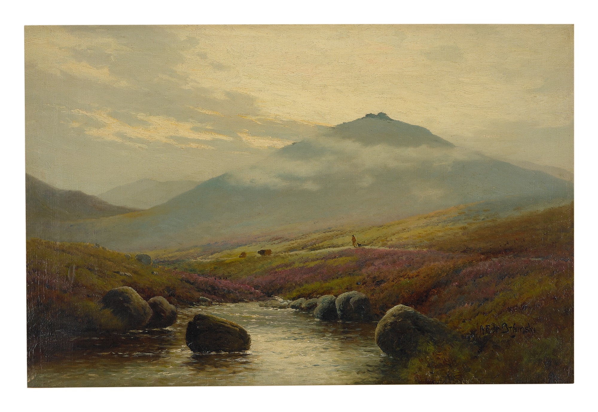 Alfred de Breanski Jr. | ON THE RIVER LYD, DARTMOOR | MutualArt
