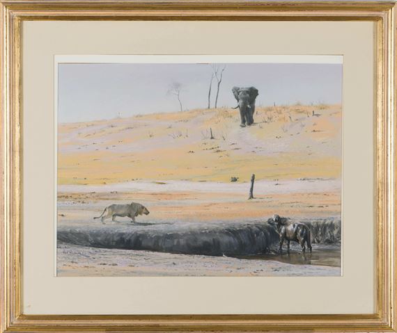 Paul Bosman | Confrontation at the Waterhole | MutualArt