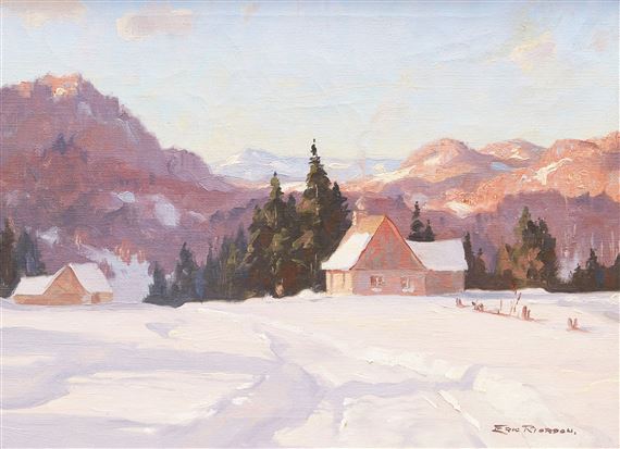 Eric Riordon | Cottage in Winter | MutualArt