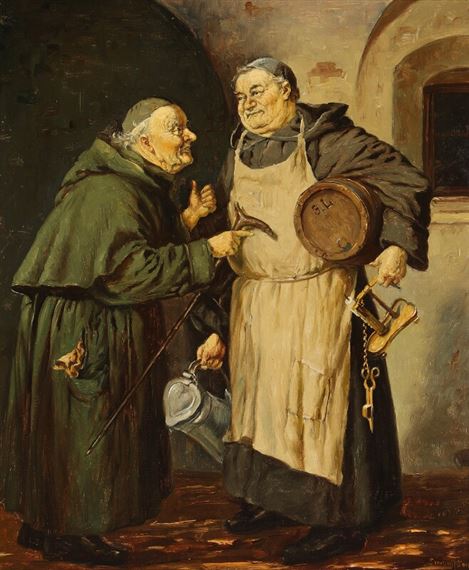 Olaf Simony Jensen | Two monks in conversation | MutualArt