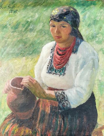 Samuel Finkelstein | Wiejska dziewczyna z dzbanem (1935) | MutualArt