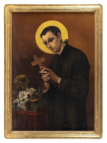 Spanish School, 19th Century | Portrait of a priest praying over a ...