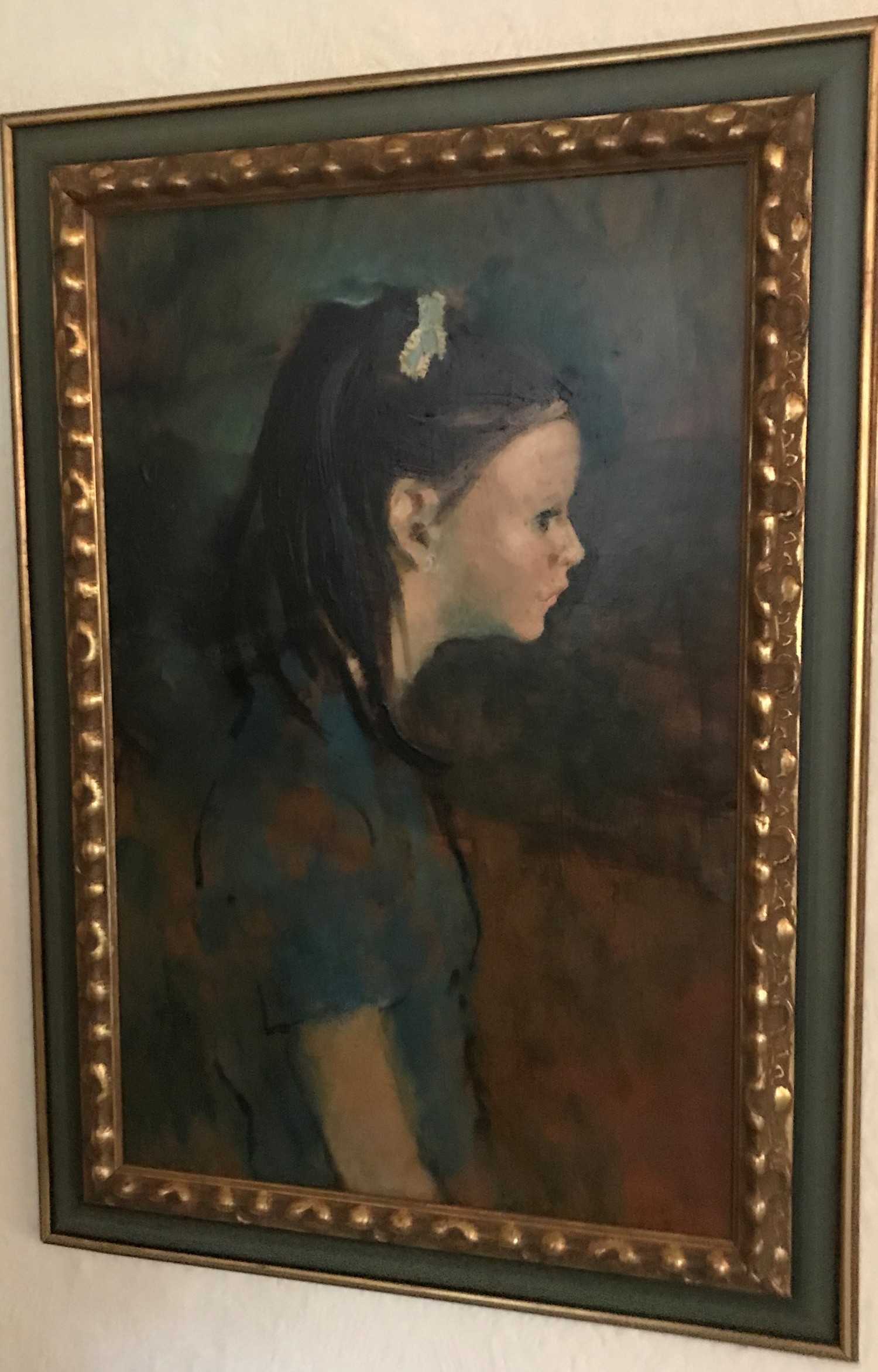 Harold Riley | Portrait of a young girl with dark hair, known as 'A ...