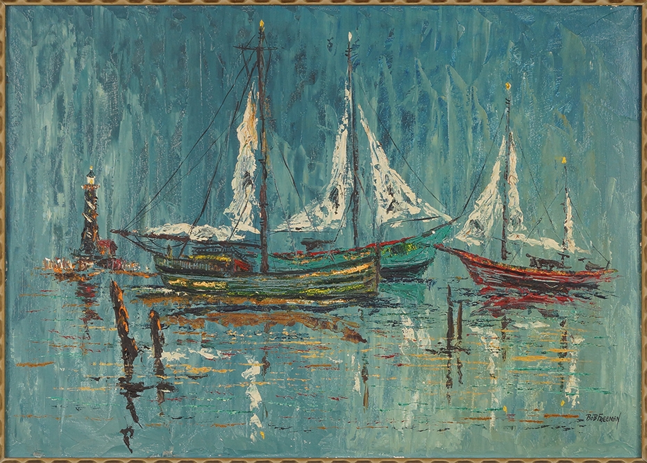 Bob Freeman | Boats at Anchor. | MutualArt