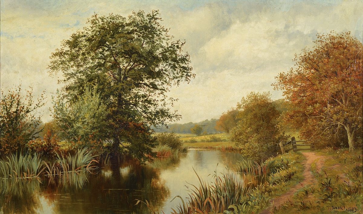 Thomas Spinks | Landscape with cows | MutualArt