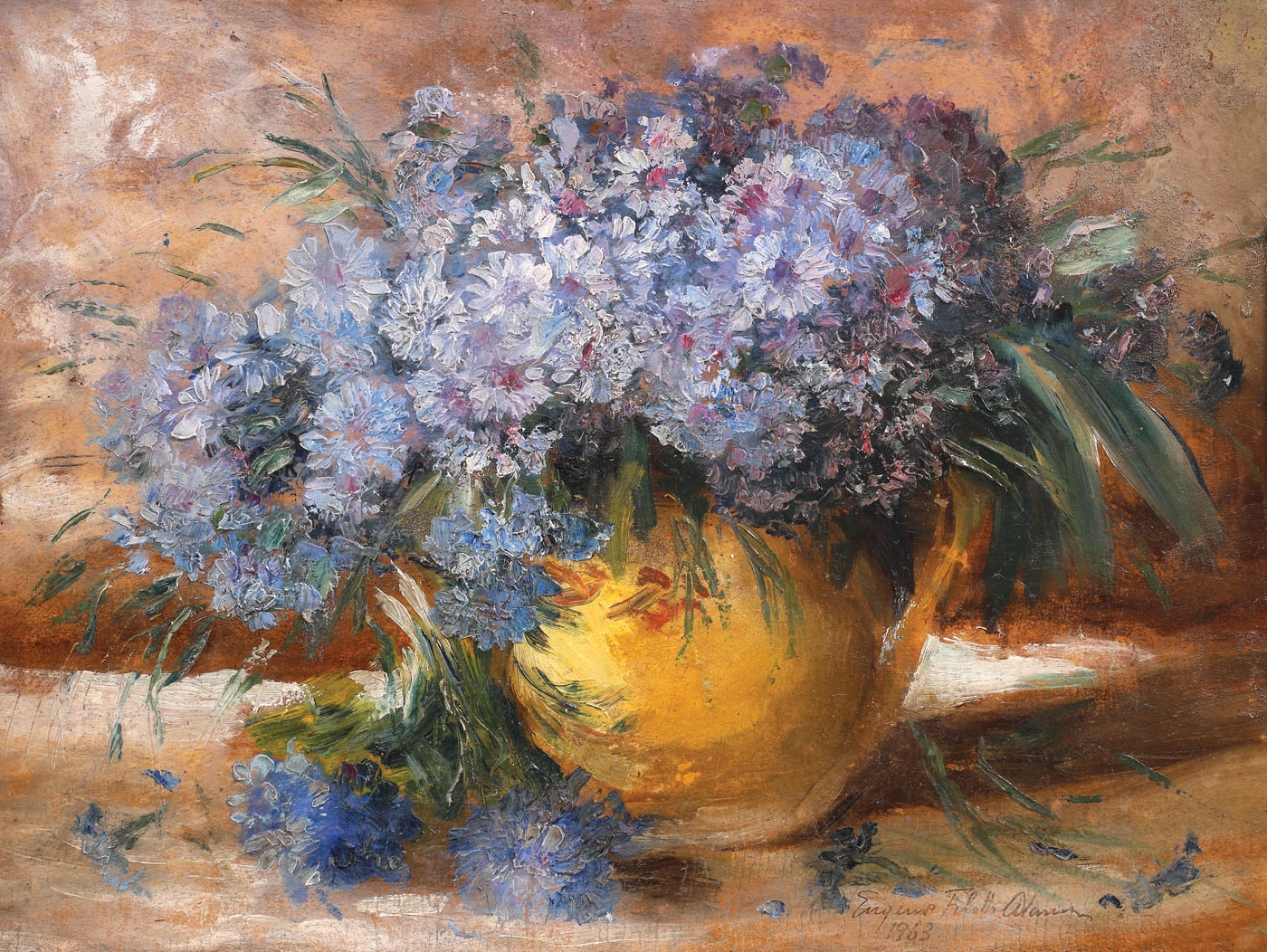 Eugenia Filotti-Atanasiu | Vas cu albăstrele (1963) | MutualArt