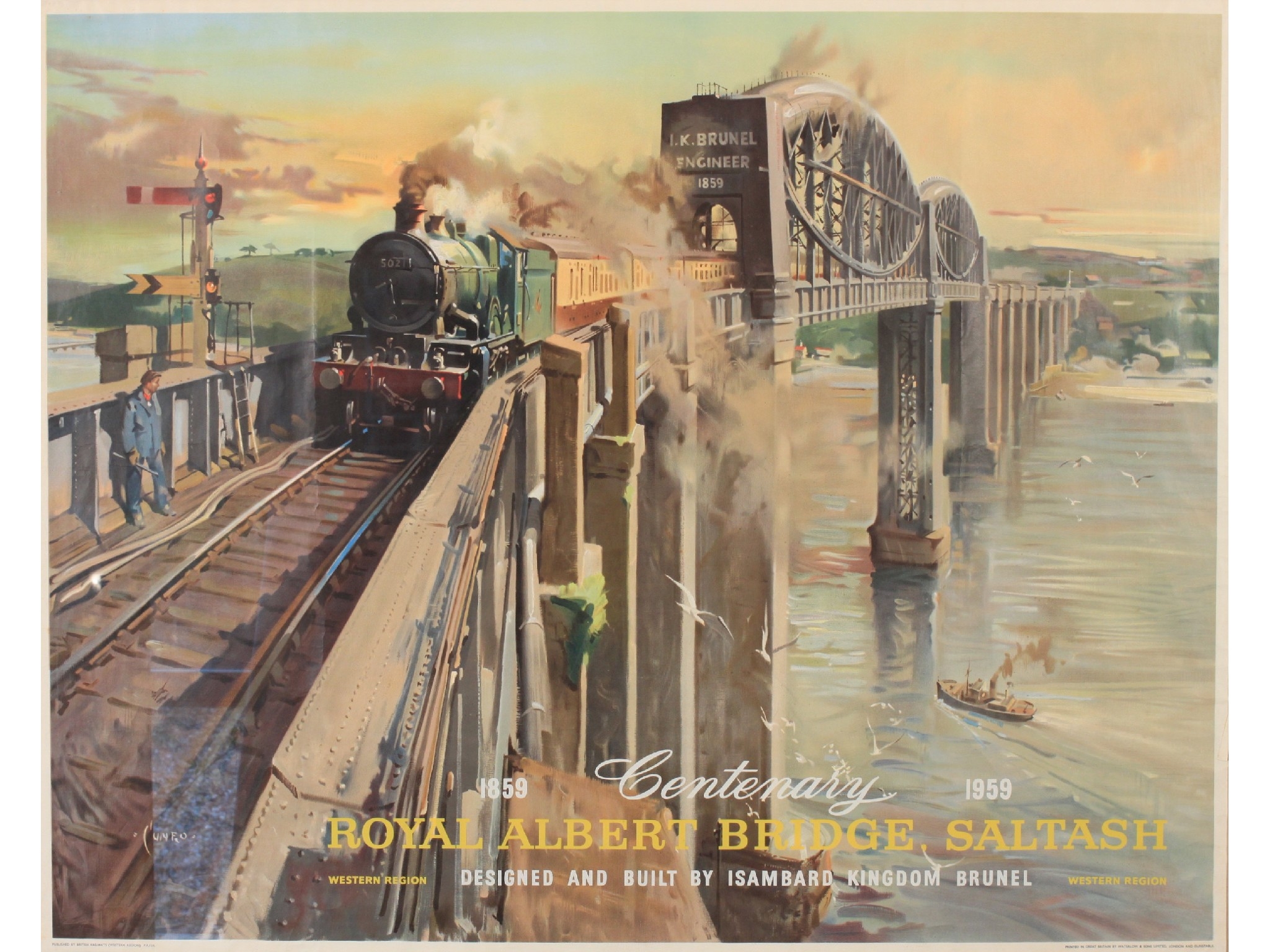 Terence Cuneo | Royal Albert Bridge Saltash 1859 Centenary (1959 ...
