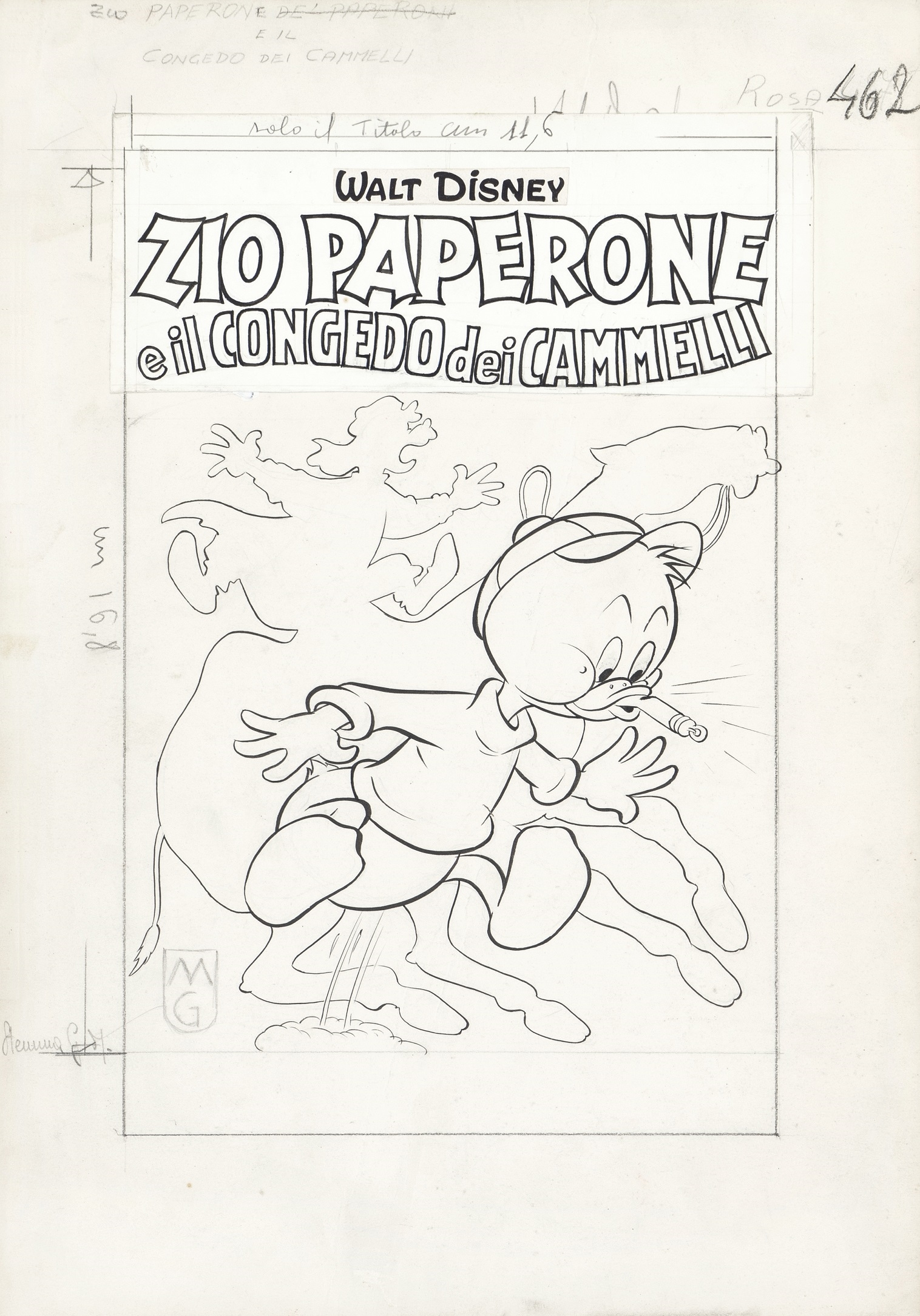 Giuseppe Perego | ZIO PAPERONE E IL CONGEDO DEI CAMMELLI (1963) | MutualArt