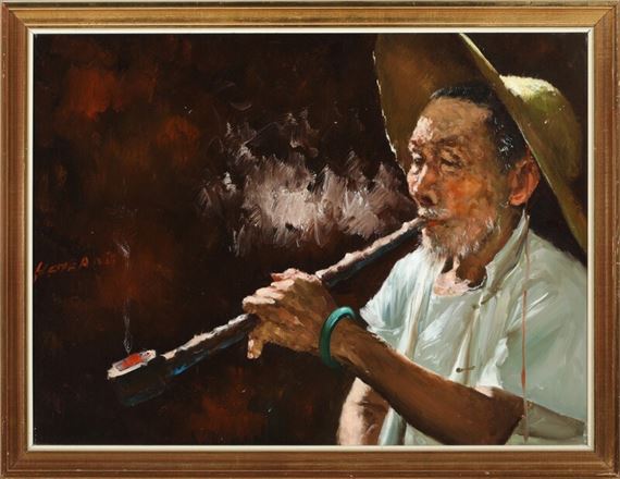 H. Cheang | A man with his opium pipe | MutualArt