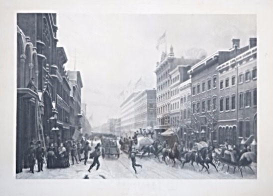 Hippolyte Victor Valentin Sébron | Winter Scene in Broadway (1857 ...