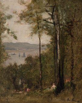 Inness George | A GLOWING SUNSET | MutualArt