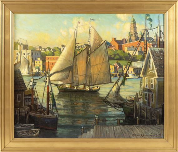 Kenneth Knowles | 'Parade of Sail', Schooners in Gloucester Harbor ...