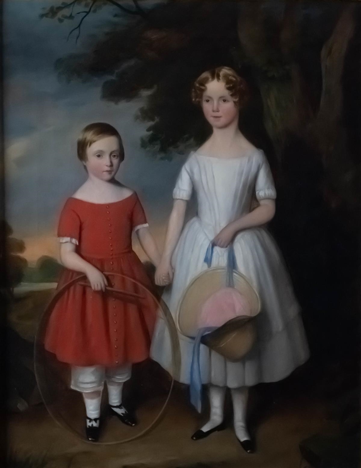 American School, 19th Century | Portrait of a Child in Red with Dog ...