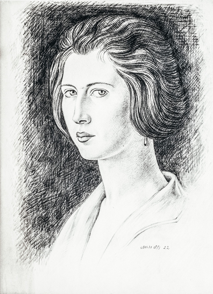 Ubaldo Oppi | Portrait of his wife (1922) | MutualArt